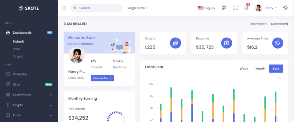 Top 10+ React admin dashboard theme for website 2021