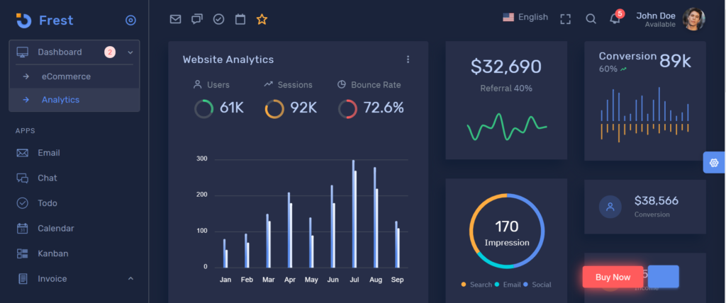 Top 10 Bootstrap E-Commerce templates for admin dashboard 2024
