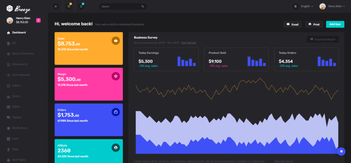 Top 20+ RTL Admin Dashboard Template