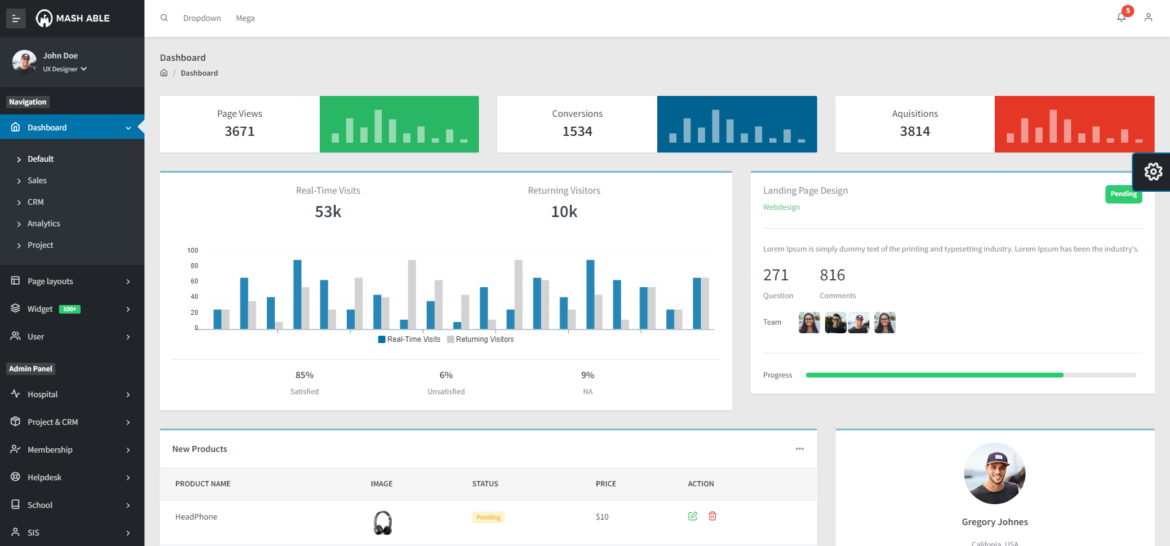 Top 13 Bootstrap Admin Dashboard Template 2020