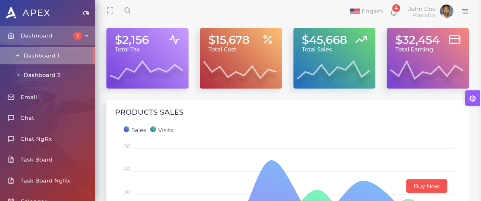 Best MEAN stack admin template for website