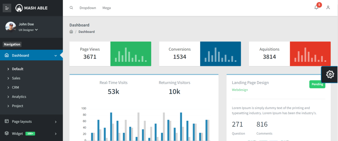 Top 20+ RTL Admin Dashboard Template
