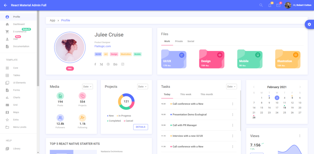 Top 10 Material-UI React Design Admin Templates