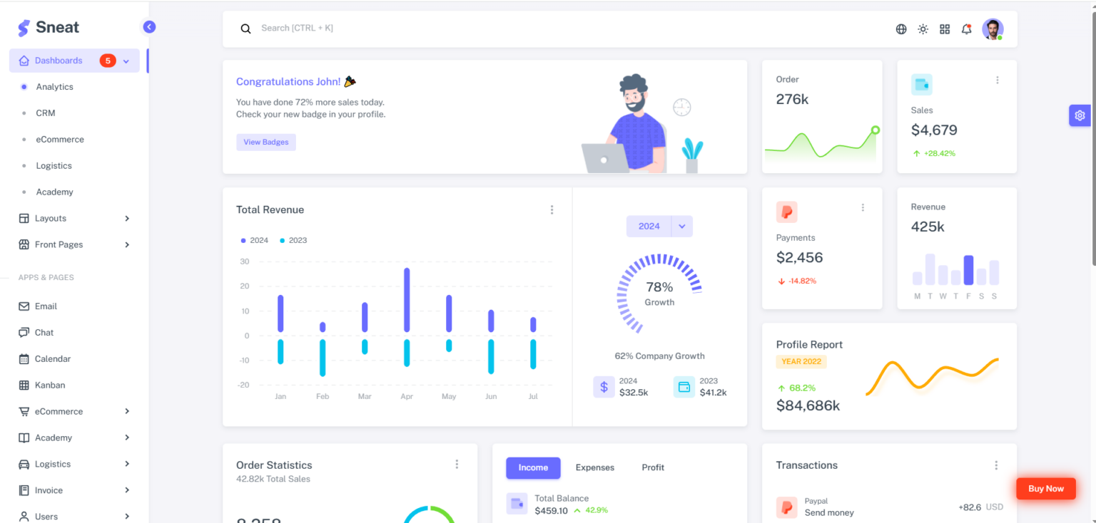 15 Feature-rich Admin Templates & Themes for your Website